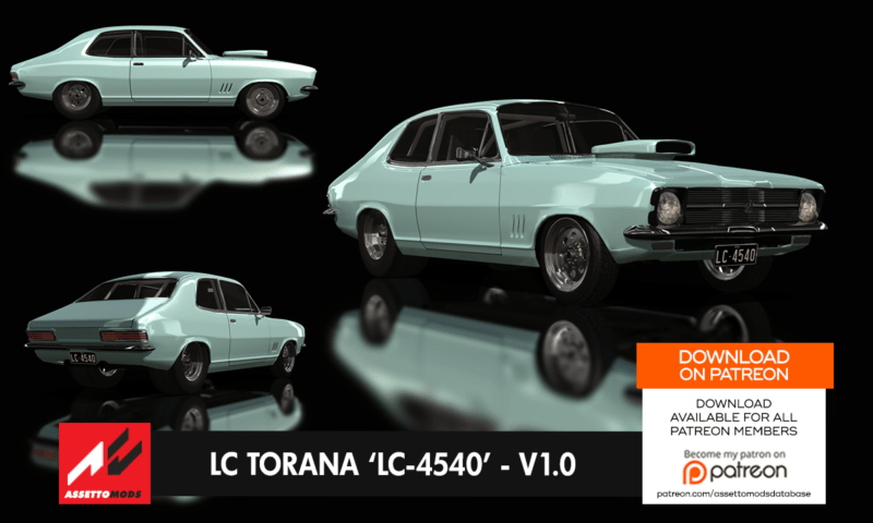 Holden Torana LC ‘LC-4540’ v1.0 – Patreon Exclusive – Assetto Corsa ...