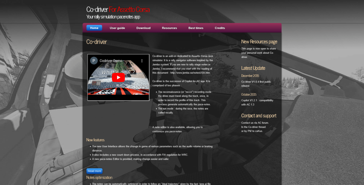 Co-driver App – Assetto Corsa Mods Database